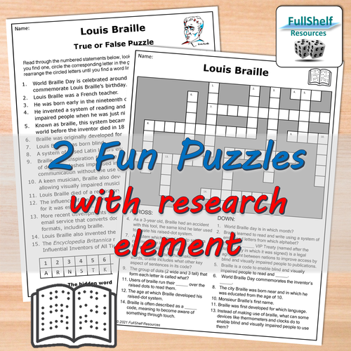 Louis Braille January Reading Comprehension | Teaching Resources