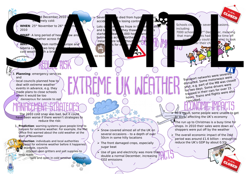 GCSE Geography: Weather Hazards: Extreme UK Weather Learning Mat ...