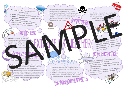 GCSE Geography: Weather Hazards: Extreme UK Weather Learning Mat ...