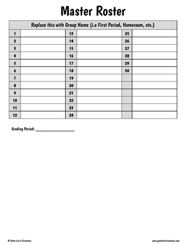 FULL VERSION: Class Roster Builder & Forms | Teaching Resources