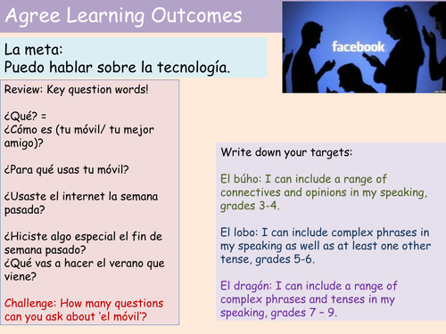 Revision GCSE Spanish Technology Writing and Speaking AQA | Teaching ...