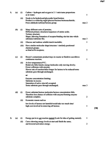 AQA A LEVEL BIOLOGY - ENZYMES EXAM QUESTION BANK | Teaching Resources