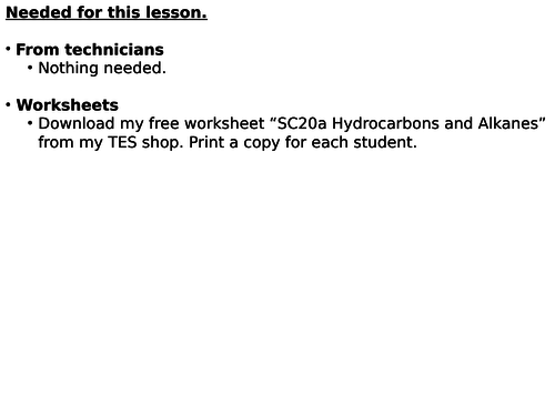 Crude Oil, Hydrocarbons and Alkanes GCSE lesson (SC20a SC20c CC16a ...