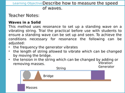 AQA GCSE: P12 Waves: L4 Measuring Speed of Waves in Solids: Required ...