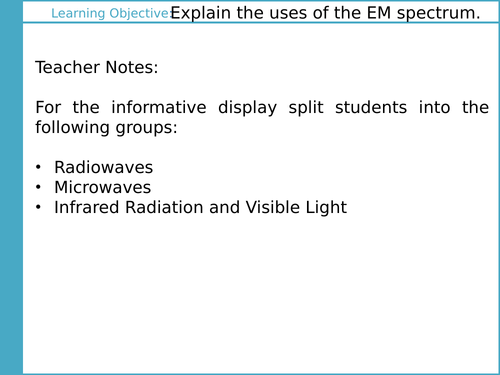 AQA GCSE: P13 Electromagnetic Waves: L4 Uses of Electromagnetic ...