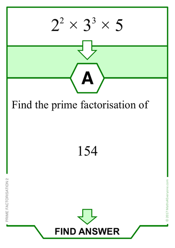 Prime Factorisation 2 (Treasure Hunt) | Teaching Resources