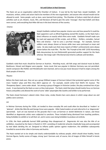 Art and Culture in Nazi Germany | Teaching Resources