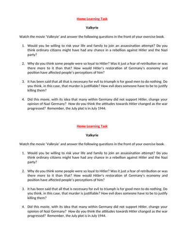 Operation Valkyrie: The July Bomb Plot | Teaching Resources