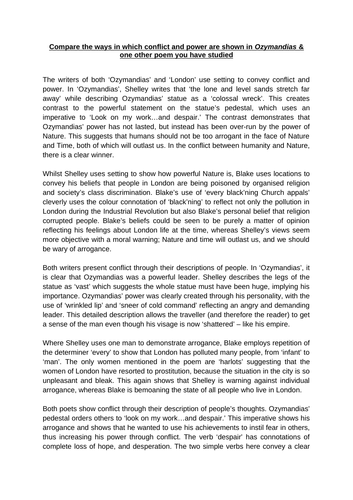 Power and Conflict Poetry Introduction and Poetry Comparison | Teaching ...