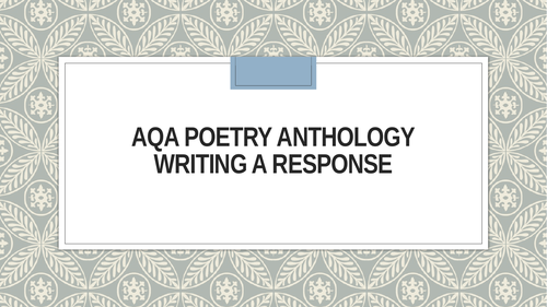 Power and Conflict Poetry Introduction and Poetry Comparison | Teaching ...