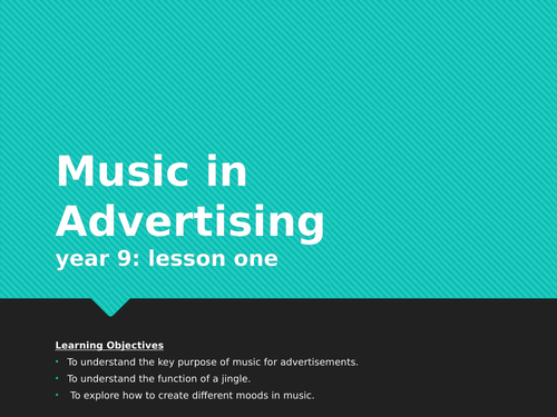 Music in Advertising (KS3) | Teaching Resources
