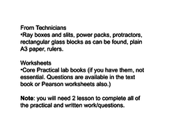 Investigating Refraction Core Practical CP5a SP5a Edexcel 9-1 GCSE ...
