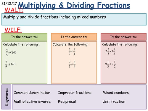 KS3/KS4 Maths: Multiplying and Dividing Fractions | Teaching Resources KS3/KS4 Maths: Multiplying and Dividing Fractions | Teaching Resources