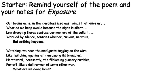 Revision PPTs for all poems in AQA Anthology Power and Conflict ...