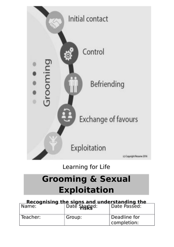 Grooming and Sexual Exploitation Workbook | Teaching Resources