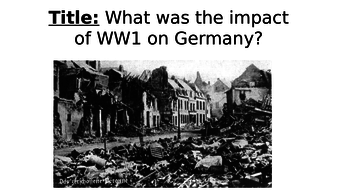 The impact of WW1 on Germany | Teaching Resources