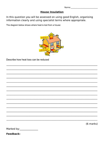 KS4 AQA GCSE Science (Physics) Insulation lesson | Teaching Resources