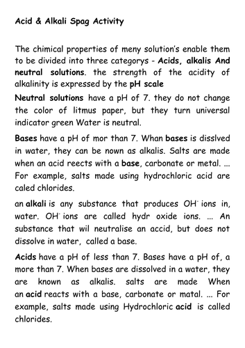 KS3&4 GCSE Science Introduction to Acid & Alkali Lesson | Teaching ...