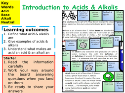 KS3&4 GCSE Science Introduction to Acid & Alkali Lesson | Teaching Resources