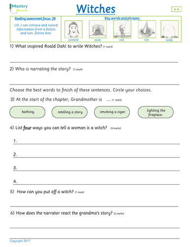 The Witches Roald Dahl Worksheets