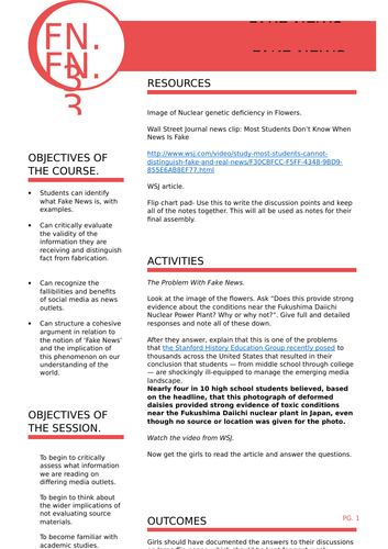 Critical Thinking: Fake News | Teaching Resources