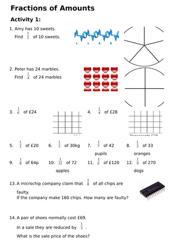 KS2/KS3 Maths: Fractions of Amounts | Teaching Resources