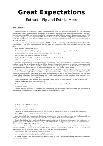 Great Expectations: Pip and Estella! | Teaching Resources