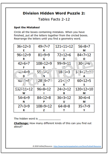 Division Revision Worksheets KS2 | Teaching Resources