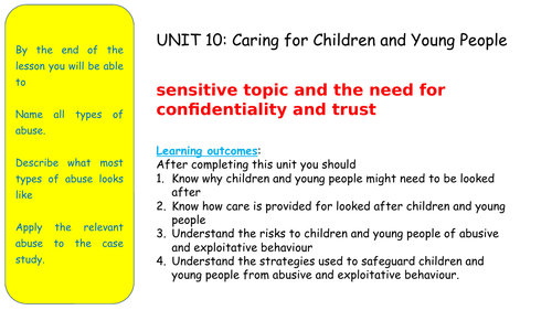 Unit 10 Caring for Children and Young People- Introduction and Types of ...