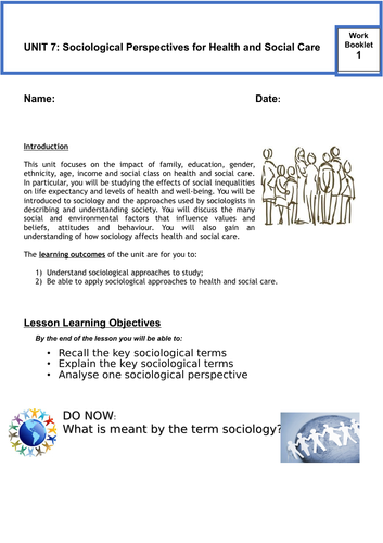 Sociological Perspectives in Health and Social Care | Teaching Resources
