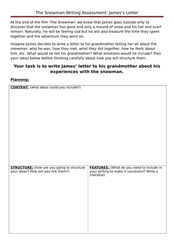 The Snowman Film: Year 5 Scheme of Work | Teaching Resources