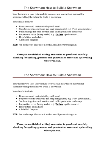 The Snowman Film: Year 5 Scheme of Work | Teaching Resources