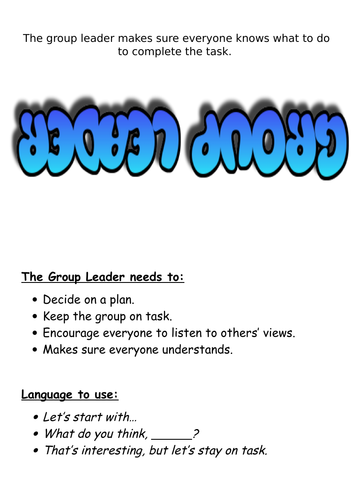 Collaborative Learning Bundle - Group Role Cards, Editable Poster, and ...