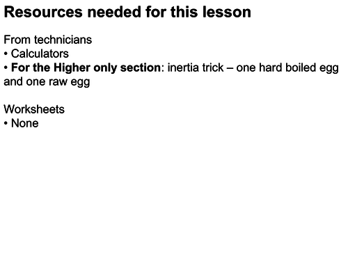 Newton's Second Law CP2d SP2d Edexcel 9-1 GCSE Physics Forces and ...
