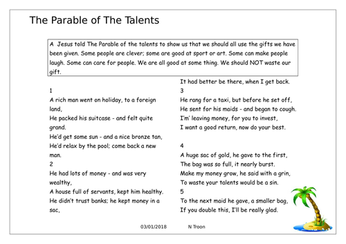 Bible Stories told in verse | Teaching Resources