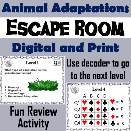 Animal Adaptations Escape Room | Teaching Resources