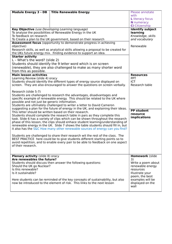 KS3- ENERGY unit - L3 renewable energy - fully resourced | Teaching ...