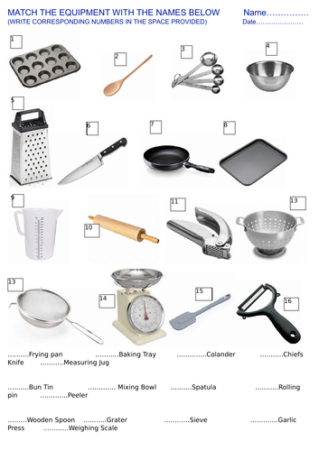 COOKING EQUIPMENT | Teaching Resources