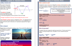 Transverse Waves Revision Resource Teaching Resources