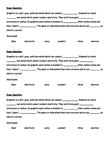 GCSE OCR Gateway C2 - Giant Covalent Structures | Teaching Resources GCSE OCR Gateway C2 - Giant Covalent Structures | Teaching Resources