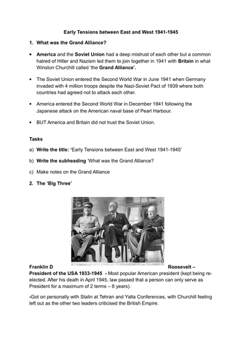 Edexcel History 9-1- Superpower Relations and the Cold War- Lesson 2 ...