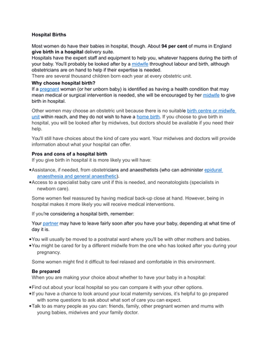 RO18 LO2.5 The choices available for delivery. Cambridge National Child ...