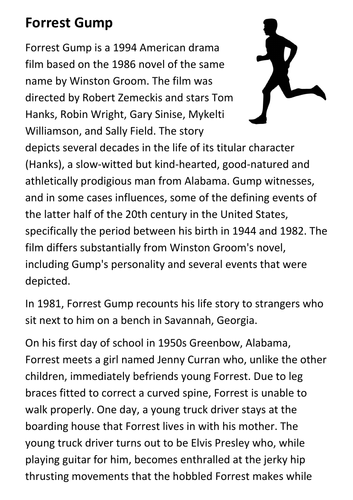 Forrest Gump Handout | Teaching Resources