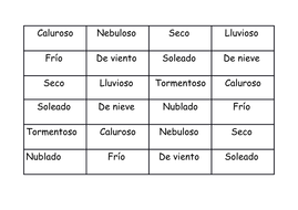 Weather Bingo Spanish | Teaching Resources