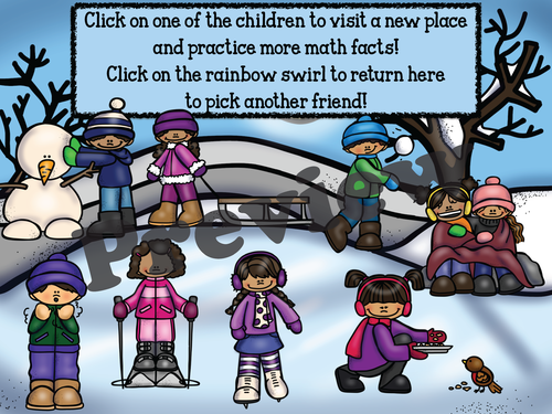 Interactive Addition Game for Google Slides /Adobe -Winter Frolics with ...