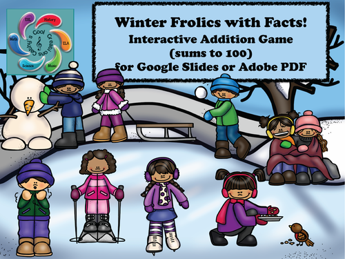 Interactive Addition Game for Google Slides /Adobe -Winter Frolics with ...