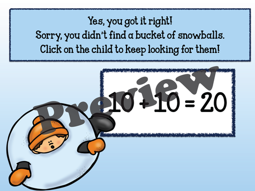 Interactive Addition Game for Google Slides /Adobe -Winter Frolics with ...