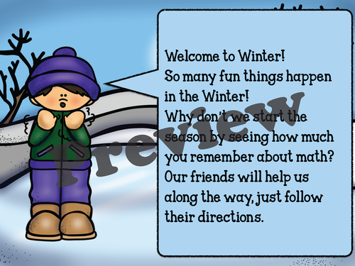 Interactive Addition Game for Google Slides /Adobe -Winter Frolics with ...