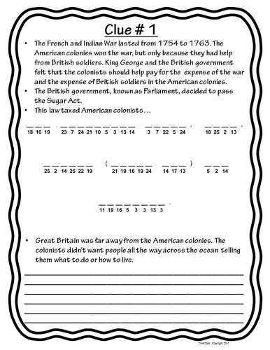 Revolutionary War Escape Room - U.S. vs. Great Britain - No Prep ...