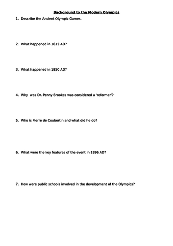 Sport and Society - Lesson powerpoints and worksheets for new OCR A ...